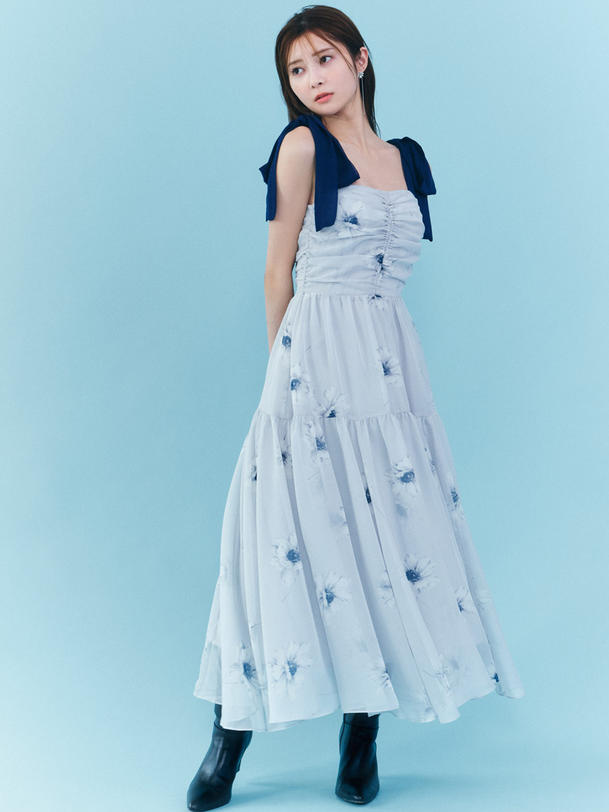 【FLOWER COLLECTION】プリントショルダーリボンワンピース(マキシ・ロングワンピース)｜ワンピース｜SNIDEL(スナイデル)の通販サイト 【公式】